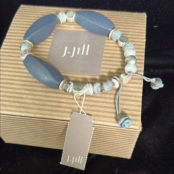 J. Jill | Jewelry | J Jill Grey Silver And Cream Mixed Media Bracelet ...